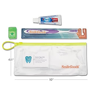 Practicon SmileGoods Adult Dental Care Kit with Toothbrush, Toothpaste, and Floss, Pack of 72