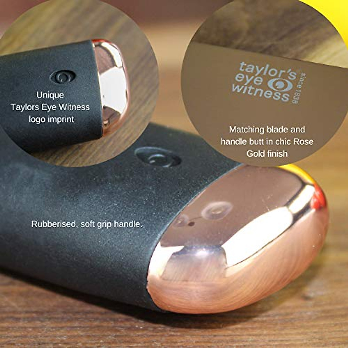 Taylors Eye Witness Juno Rose Gold Santoku Knife - 17cm/6.5 inch Multi-Use Cutting Edge. Precision Taper Ground, Titanium Coated Granton Blade. Strong, Over Moulded Handle. 5 Year Guarantee