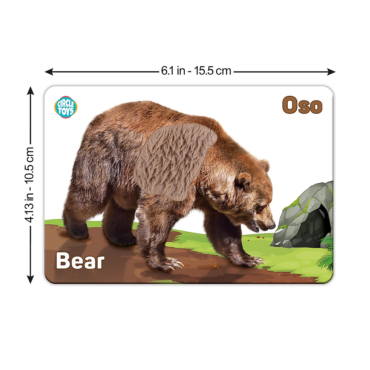 My Touch and Feel English Spanish Bilingual Picture Double Sided Sensory Flash Cards for Infant, Toddlers, Kids, Learn Animals, Fruits, Objects and Vehicles, Fun Learning and Educational Flashcards