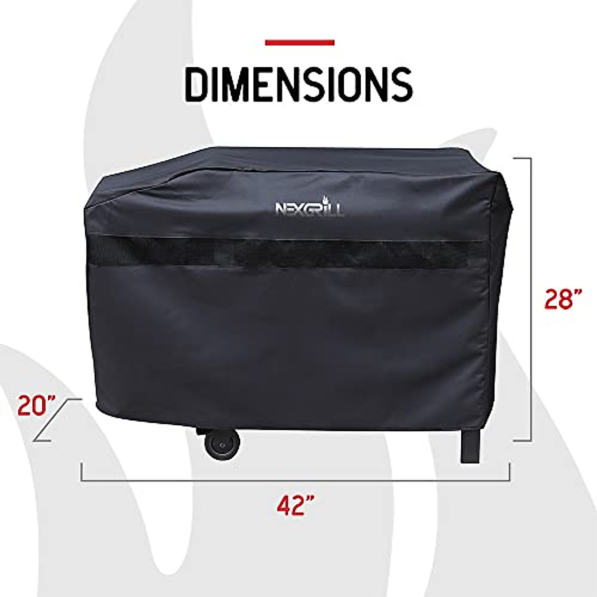 Nexgrill Premium Polyester Heavy Duty Quality Build Outdoor Cooking Flat Top Barbecue Griddle Cover, Durable, Water Resistant, with Adjustable Strap, fits 42" Flat Top Griddle, Black