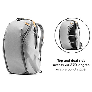 Peak Design Everyday Backpack Zip 15L Ash, Carry-on Backpack with Laptop Sleeve (BEDBZ-15-AS-2)