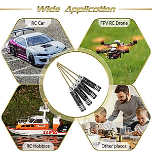 Speedybee RC Hex Driver Kit: 4pcs RC Tools Set 1.5mm 2.0mm 2.5mm 3.0mm Screw Driver for FPV Drone Quadcopter RC Car Helicopter Models Titanium-Coated Driver Head