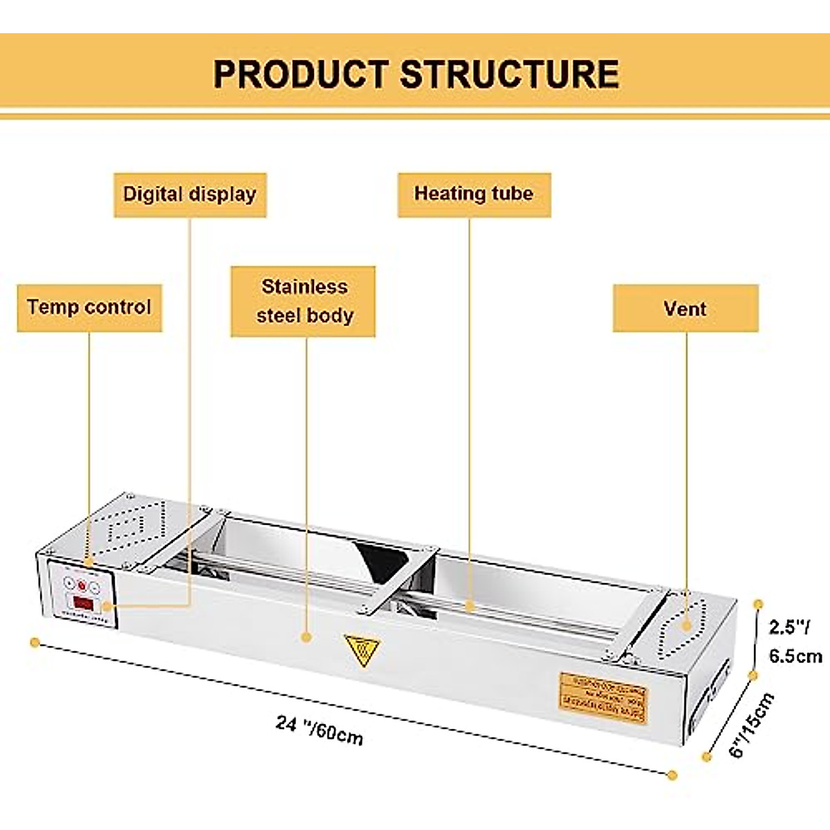 Electric Food Warmer with Cord & Plug 24” 650W Food Heat Lamp Strip Heater Commercial Food Warmer Food Heating Lamp Heat Lamp for Food