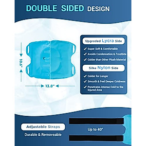 Comfytemp Knee Ice Pack Wrap, Reusable Gel Ice Pack for Knee Pain Relief, Lycra Knee Ice Pack with Hot & Cold Compress Therapy for Leg Injuries, Knee Replacement Surgery, Arthritis, FSA HSA Approved