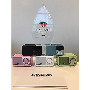 Sangean WR-7WL Wood Cabinet Mini Bluetooth Speaker with FM Tuner and Aux-in Walnut/Wood