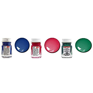 Make Your Day Testors Metallic Enamel Paint Variety, Artic Blue, Graphite Gray, Black, Red, Copper, Silver, Gold, Metal Flake Green, and Thinner 1/4 oz (Pack of 9) Paintbrushes