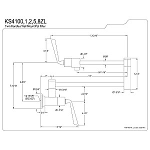 Kingston Brass KS4108ZL Silver Sage Wall Mount Pot Filler, Brushed Nickel