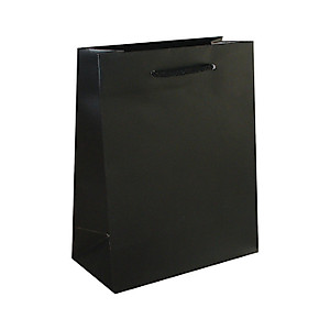 Solid Glossy Black Extra Large Paper Bags (1-Pack) - 16.75" x 12.25", Elegant Color Gift Bags, Durable & Eco-friendly - Perfect For Any Occasions