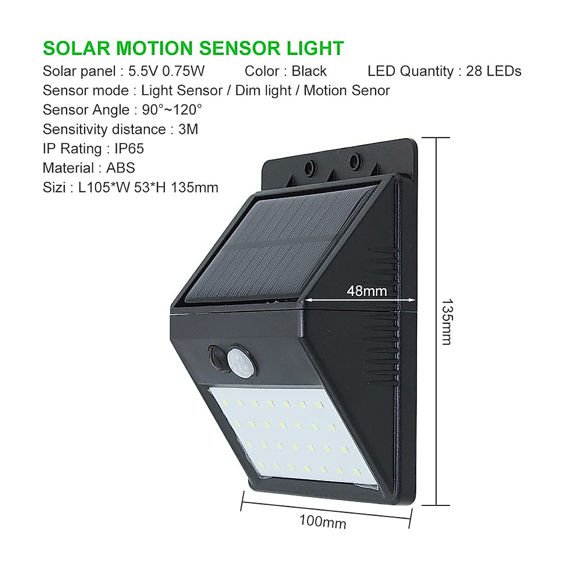 CHEVUE ZeZhen LED Light Bulbs 2pcs Outdoor 28 LED Solar Lamp Separable 3 Modes Waterproof PIR Motion Sensor Solar Wall Light for Home Garden Street Decoration LED Light Bulb