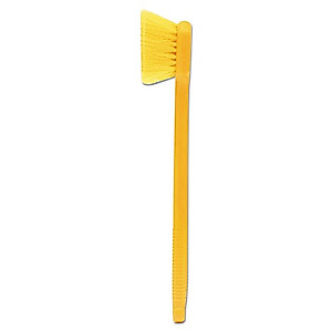 Rubbermaid Commercial 9B32 Long Handle Scrub 20-Inch Long Plastic Handle Yellow Handle W/Yellow Bristles