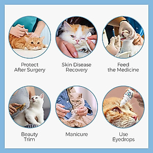 Cat Recovery Collar Soft,Adjustable Pet Cone Collar for After Surgery,Lightweight Elizabethan Collar for Cats Kitten Puppies Prevent from Licking (S)