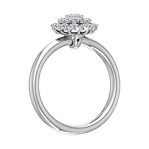 FINEROCK 1/3 Carat Diamond Marquise-Shaped Ring in 10K White Gold (Ring Size 7)