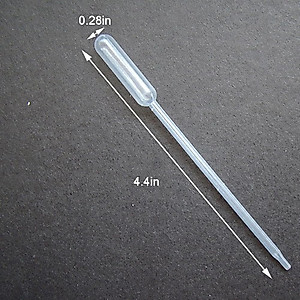 RUIAN 0.5ML Clear Disposable Plastic Eye Dropper Set Transfer Graduated Pipettes (100 PCS)