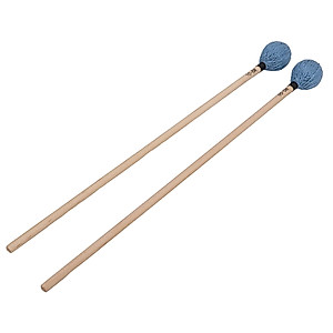 Keyboard Marimba Mallets, 1 Pair Soft Playing Yarn Head Mallet Replacement Comfortable with Maple Handle for Beginner for Percussion Instruments(blue)