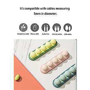 HIWOFASI Cord Holder 2 Pack Cable Organizer Management Wire Clips Self Adhesive for Desk USB Charging Mouse Cable Power PC Wire Nightstand Office Home 4 Slot