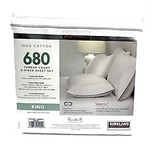 King White 680 Thread Count Kirkland Sheet Set 6 Piece Deep Pockets
