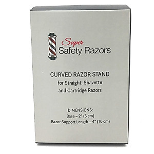 Curved Chrome Razor Stand for Straight, Shavette & Cartridge Razors - for All Razors with Handle Lengths of 100 mm or More