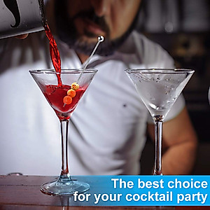 FATLODA 15PCS Cocktail Picks for Drinks, Stainless Steel Cocktail Toothpicks, Reusable Cocktail Skewers, Garnish Picks Bloody Mary Skewers, Metal Martini Picks for Olives Appetizers Fruit (4.3 Inch)