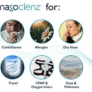 NasoClenz Nasal Cleansing Kit – Gentle, Washable Wand & Antiseptic Gel, Nose Cleaner reduces germs & Nasal Moisturizer for Fast Dry Nose & Allergy Relief (Unscented 4 Count, up to 50 uses)
