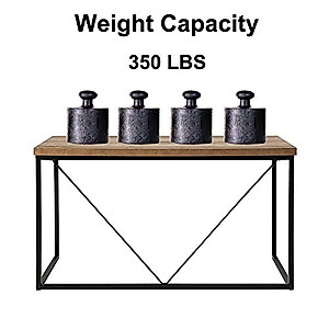 FOLUBAN Rustic Industrial Computer Desk,Wood and Metal Writing Desk, Vintage PC Table for Home Office, Oak 55 inch