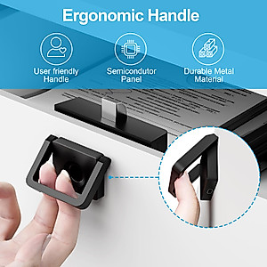 LLtronation Handle-Style Fingerprint Cabinet Lock, Smart Biometric, Matte Black, Waterproof