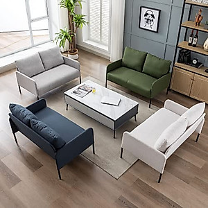 chairus Linen Loveseat Sofa Couch Modern 47.5-inch Width 2 Seater Love Seats Chair Comfy Upholstered Accent Chair for Living Room/Bedroom/Office, Grey