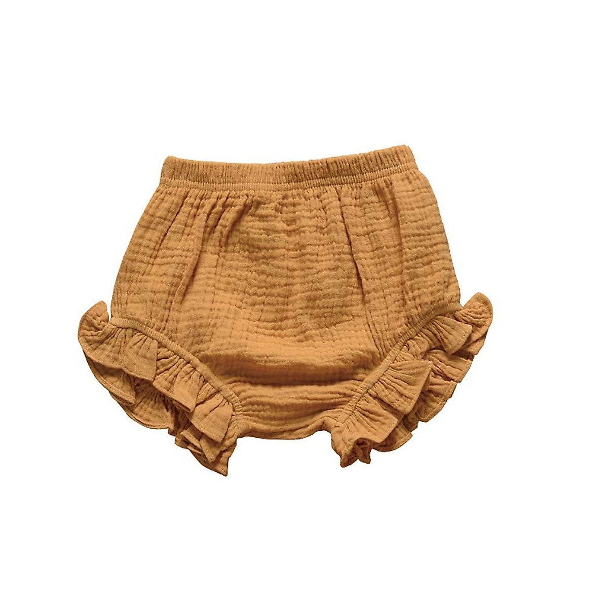 3PC Shorts Set Newborn Baby Girls Boys PP Pants Cotton Linen Blend Cute Floral Bloomer Triangle Shorts (B Coffe+Yellow+Khaki,0-6 Months)