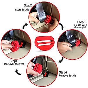 Eztotz BuckleShield - Seat Belt Lock Cover - Prevents Kids from Unbuckling Seat Belt Buckle & Booster Seat - Premium Heavy Duty ABS Plastic & Universal Fit - Childproof Seatbelt Lock Car Accessories