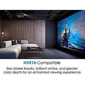 Optoma UHD51ALV True 4K UHD Smart Projector with HDR | Super Bright 3,000 Lumens | HDR10 | Works with Alexa and Google Assistant | Voice Command to Activate Projector | USB Media Streamer