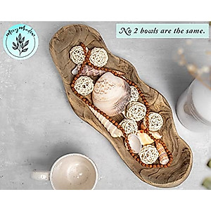 Moxy Meadows Wooden Dough Bowl - 16" long Wooden Decorative Bowl, great as a Centerpiece Bowl, Fruit Bowl, Bread Bowl or Farmhouse Décor. Add style to your home with our wooden dough bowls for décor.