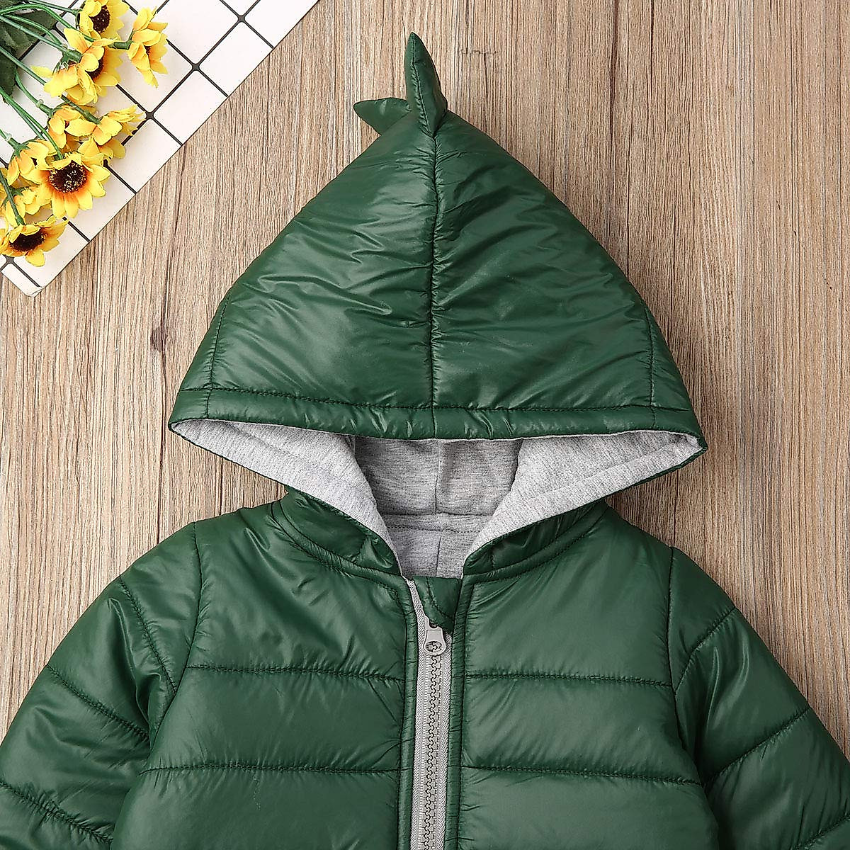 Fashion Toddler Baby Boys Girls Dinosaur Hoodie Jacket Fall Winter Long Sleeve Warm Coats Kids Zip Up Outwear Clothes (Green,4-5T)