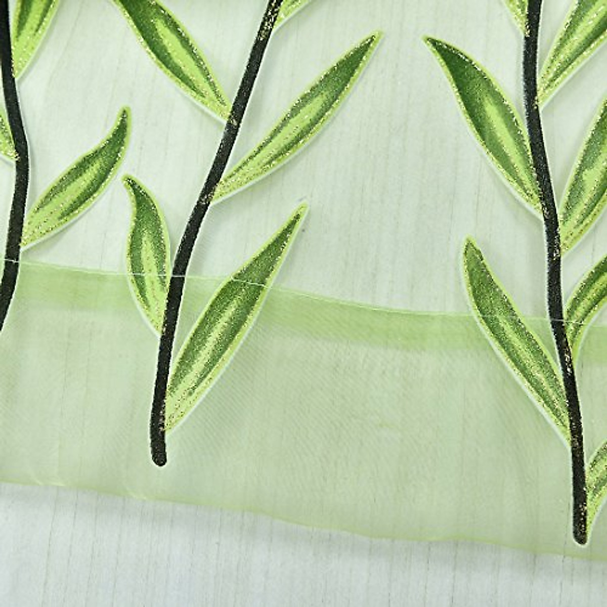 Norbi Willow Voile Tulle Room Window Curtain Sheer Voile Panel Drapes Curtain 39.4'' x 78.8" L (Green B)