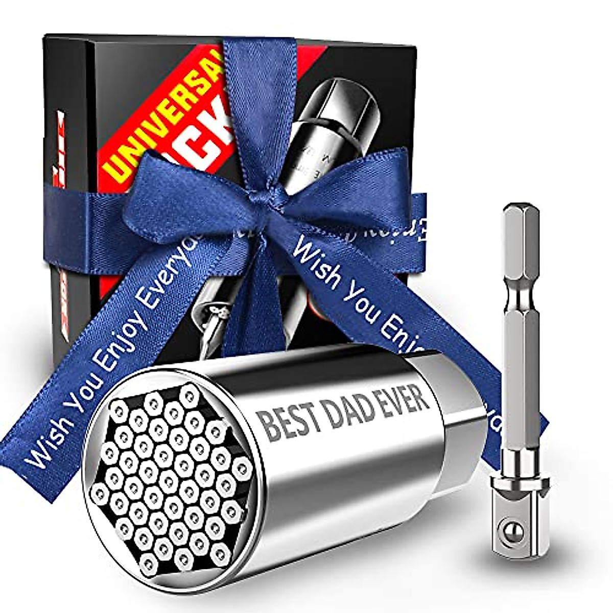 Gifts for Men Dad Stocking Stuffers Universal Socket Tools Sets, Christmas Gifts BEST DAD EVER 13/16-11/32in Multitools Birthday Gifts for Dad Grandpa Mens