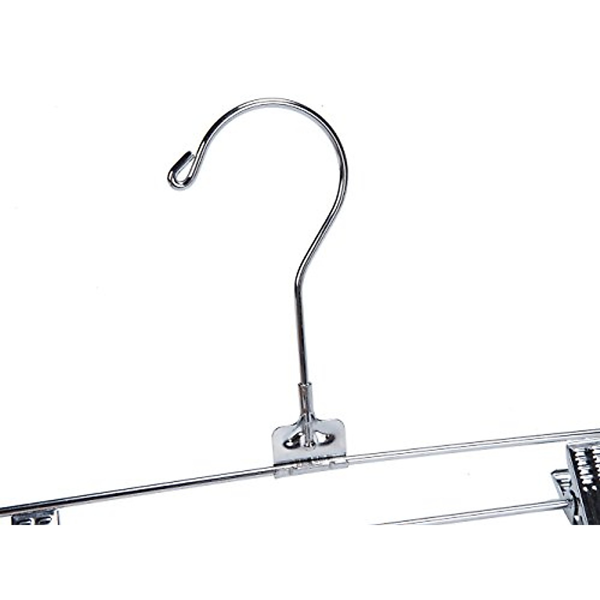 Quality Skirt Pants Trouser Hangers, 8-Pack Heavy Duty Metal Swivel Hook, Adjustable Clips, Jeans, Bottoms (Chrome, 8)