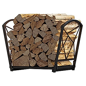 Fire Beauty Firewood Log Rack, Iron Wood Lumber Storage Holder for Fireplace, Heavy Duty Log Storage Bin for Firepit Stove Accessories