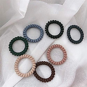 Pengxiaomei 10 Pcs Spiral Hair Ties, Colorful Matte Hair Ties for Thick/Thin Hair, Ponytail Holder Coil Hair Ties for Women in 10 Style Colors,Hair Styling Accessories