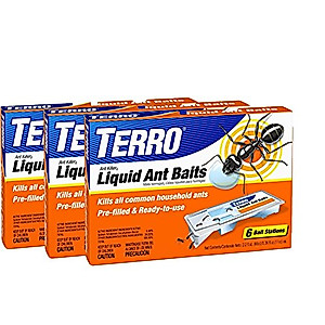 TERRO PreFilled Liquid Ant Killer II Baits, 3-Packs of 6 Baits Each