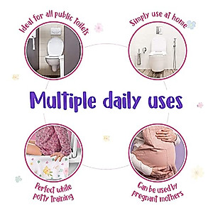 20 Pack Extra Large Disposable Toilet Seat Covers (Floral) by Eli with Love – Toddler Toilet Covers For Full Coverage On Toilet or Potty – Ideal Travel Toilet Seat Covers For Both Kids and Adults