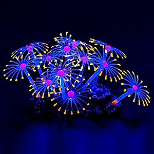 Uniclife Glowing Effect Artificial Coral Plant for Fish Tank, Decorative Aquarium Ornament, Orange