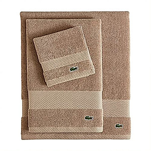 Lacoste Heritage Supima Cotton Bath Sheet, Sand, 35" x 70"