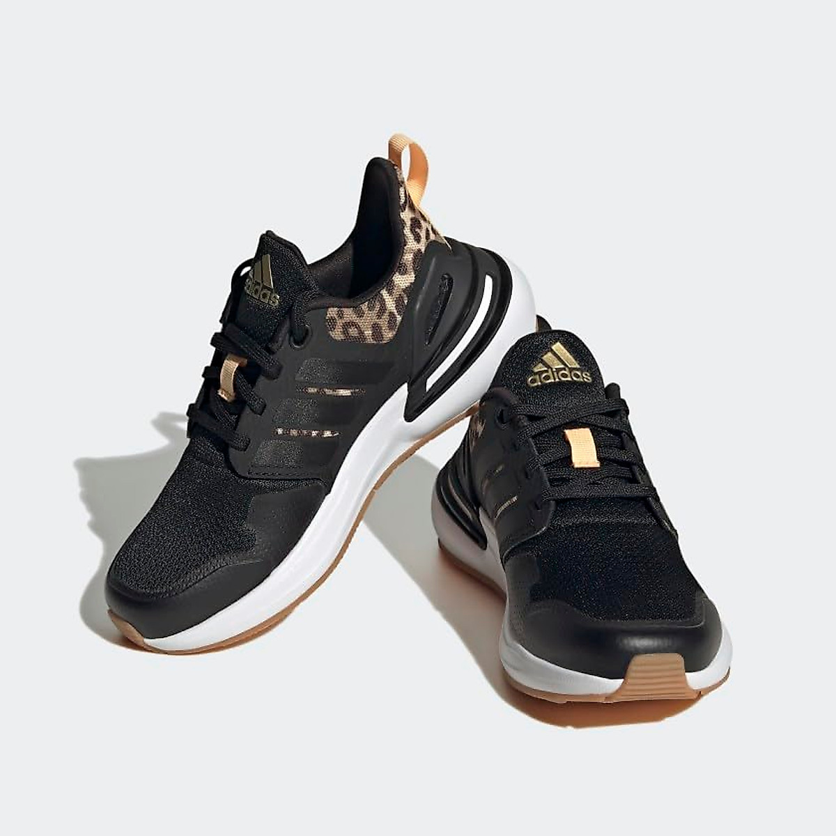 adidas RapidaSport Running Shoe, Black/Black/Gold Metallic, 13 US Unisex Little Kid