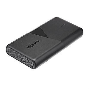 Amazon Basics Ultra-Portable Fast Charging Power Bank Battery, USB-C, 20100mAh with 18W PD and two 12W USB-A Ports for charging iPhone, Samsung, iPad, and more