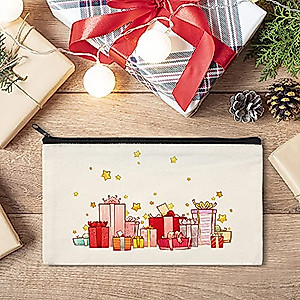 SEPGLITTER 4PCS Blank DIY Craft Bag Canvas Pouch Zipper Pen Pencil Case Cotton Invoice Pouch Bulk Cosmetic Bags for Makeup Travel Toiletry Storage 8.3 × 4.7 Inch（White）