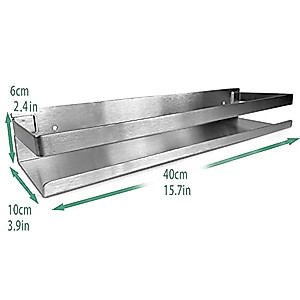 GLYNAE Stainless Steel Shelf Wall Mounted Kitchen Shelves for Wall 40CM