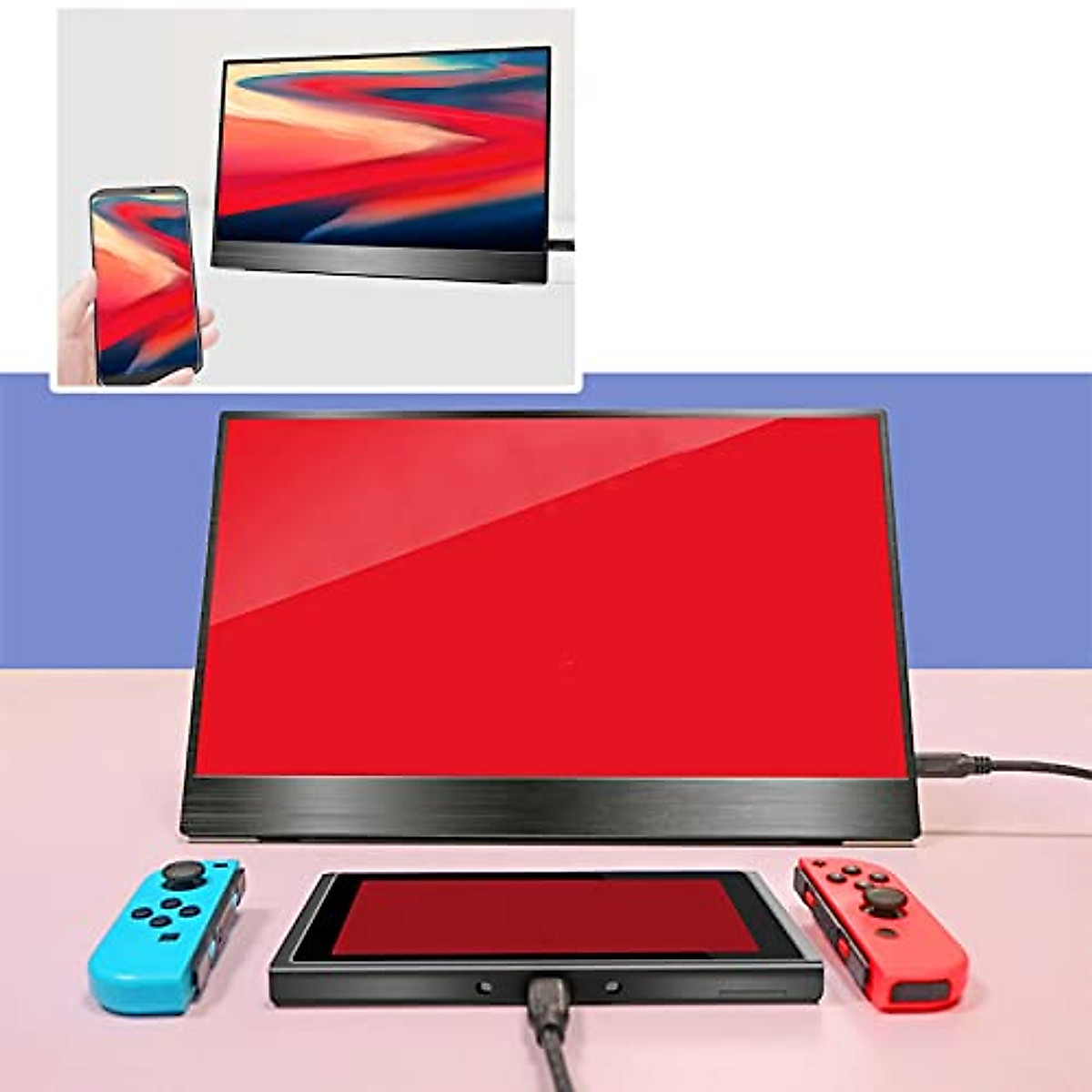 Serchou 1080P HD Display Computer Extension Screen 13.3 inches / 15.6 inches Full Interface Portable Monitor (Size : 13.3 inches)