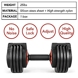 25/55 lbs Pair Adjustable Dumbbell Set, Fast Adjust Dumbbell Weight for Exercises Pair Dumbbells for Men and Women in Home Gym Workout Equipment, Dumbbell with Tray Suitable for Full Body