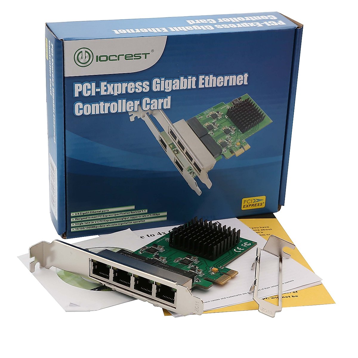 SYBA MULTIMEDIA 4 Port Gigabit Ethernet PCI-e X1 Network Interface Card (SI-PEX24042)