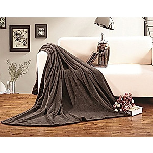 Elegant Comfort Ultra Super Soft Fleece Plush Luxury Blanket Full/Queen Chocolate Brown