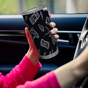 FOCIUZTA Panda and Gaming Design Tumbler with lid, Travel Coffee Cup, Ideal for Easter, Gaming Enthusiast, Mother Day, and birthday gifts