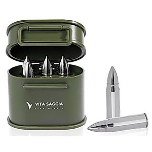 Exclusive Set of 6 Whiskey Stones in Tactical Military Box, Gifts for Christmas Stocking Stuffers, for Men Dad, Unique Ideas for Birthday for Boyfriend Him Cool Gadgets for Husband Grandpa Brother
